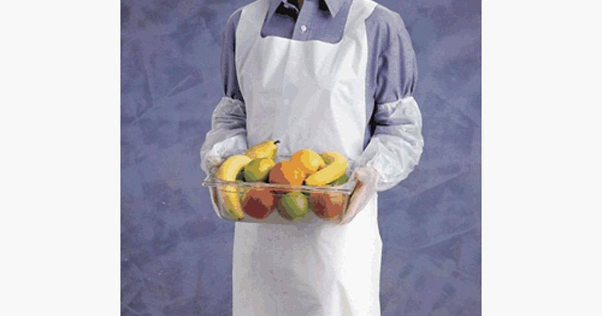 Apron Disposable 33" X 45" Polyethylene White Embossed Finish 54-290 6 ...
