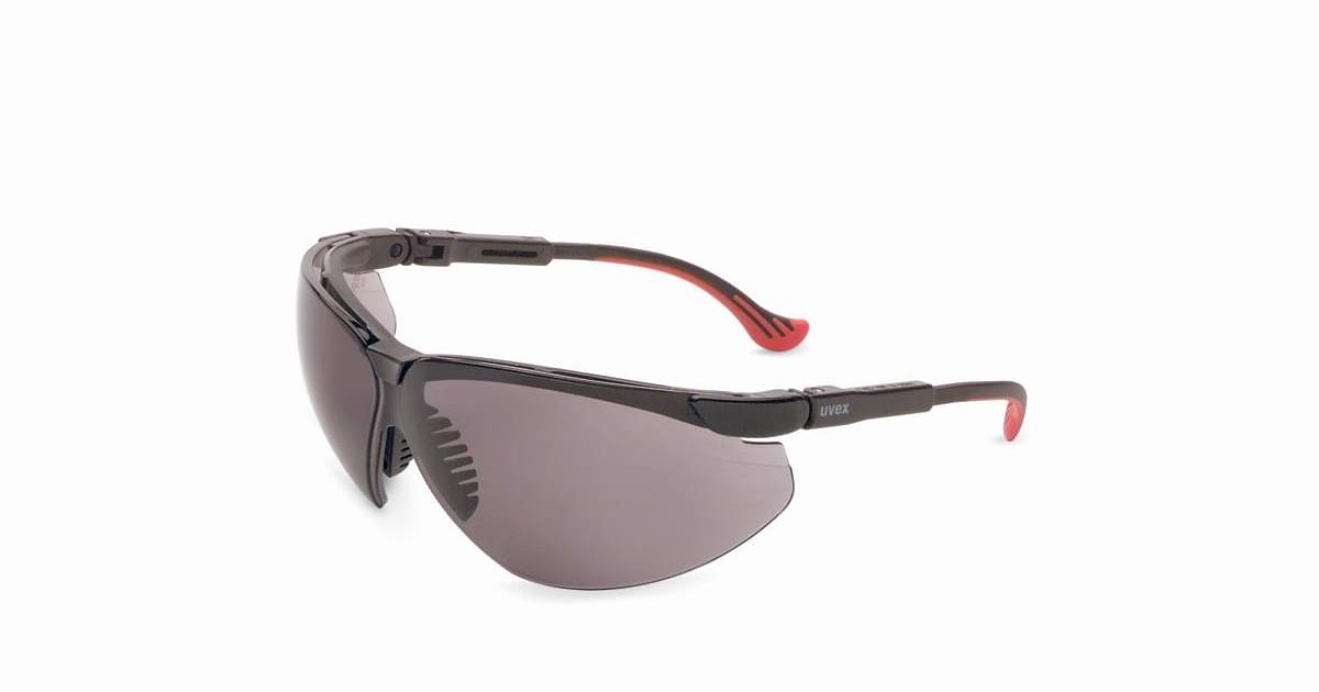 Glasses Safety Gray Genesis Xc Ultra-Dura Black Frame Adjustable Temple ...